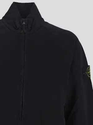 Stone Island Compass Patch Zip-up Sweatshirt - Black