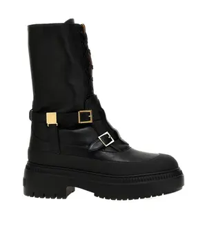 Fendi Lace-up Biker Boots