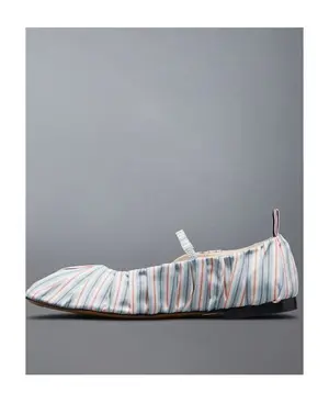 Thom Browne Striped Cotton Ballerina Flats