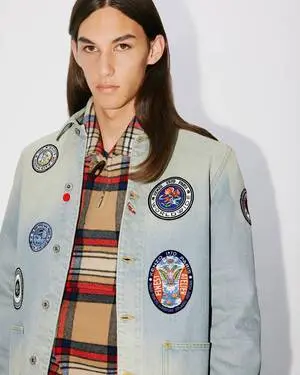 Kenzo Travel Denim Jacket With Patches