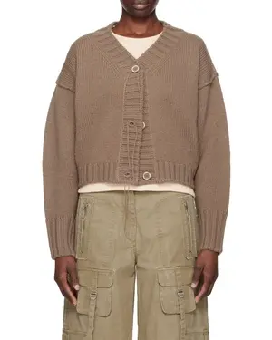 Acne Studios V-neck Buttoned Cardigan With Embroidered Logo