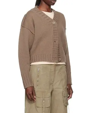 Acne Studios V-neck Buttoned Cardigan With Embroidered Logo