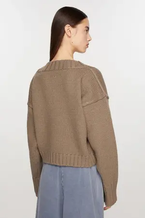 Acne Studios V-neck Buttoned Cardigan With Embroidered Logo