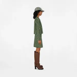 Burberry Houndstooth Pattern Cotton Cap