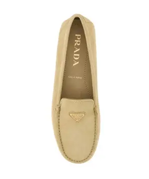 Prada Round Toe Suede Loafers