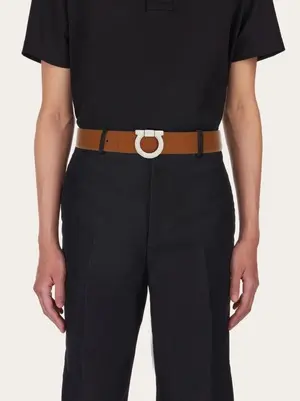 FERRAGAMO Double-sided Gancini Belt - Brown