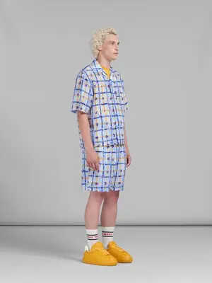 Marni Light Habotai Silk Bowling Shirt With Saraband Print