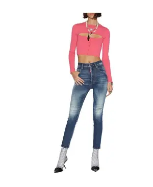 Dsquared2 Mid-rise Slim-fit Distressed Jeans - Multicolor