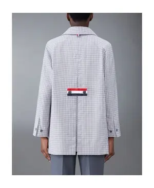 Thom Browne Check-pattern Buttoned Coat