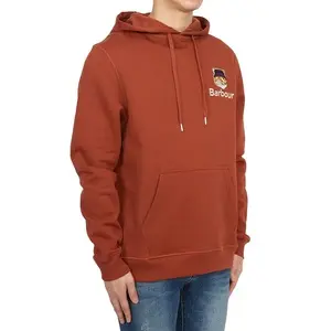 Barbour X Maison Kitsuné Fox Head Embroidered Hoodie - Red