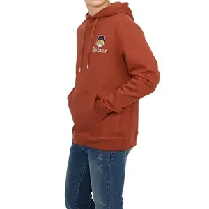Barbour X Maison Kitsuné Fox Head Embroidered Hoodie - Red