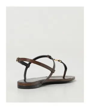 Saint Laurent Logo Plaque Open Toe Sandals