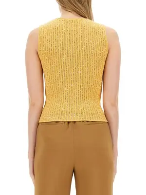 Fabiana Filippi Sequin-embellished Ribbed-knit Tank Top