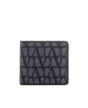 Valentino Garavani All-over Logo Patterned Wallet - Black