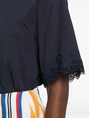 TWINSET Lace-trim T-shirt - Black