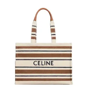 CELINE Celine Large Cabas Thais In Striped Textile With Jacquard