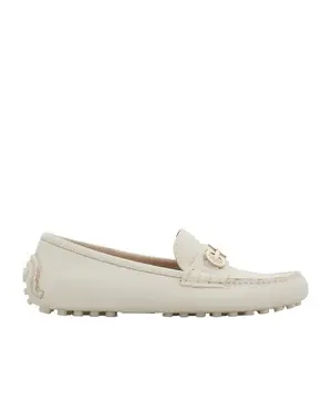 FERRAGAMO Gancini Detail Loafers - White