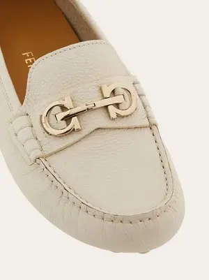 FERRAGAMO Gancini Detail Loafers - White