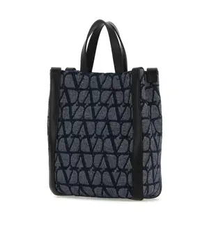 Valentino Garavani All-over Logo Patterned Top Handle Bag - Black