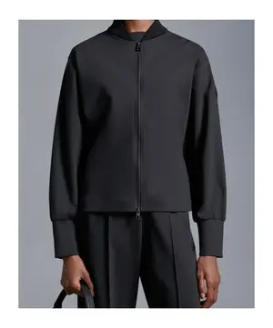 Moncler Zip-up Logo Patch Sweatshirt