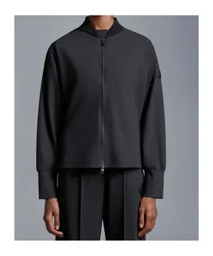 Moncler Zip-up Logo Patch Sweatshirt