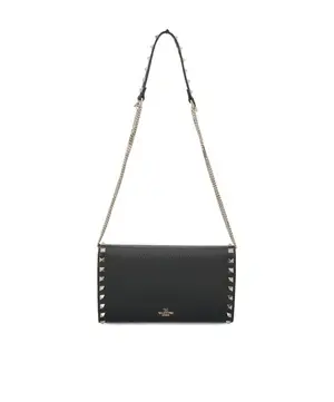Valentino Garavani Rockstud Foldover Top Crossbody Bag - Black