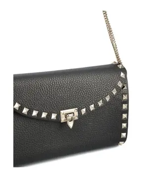 Valentino Garavani Rockstud Foldover Top Crossbody Bag - Black