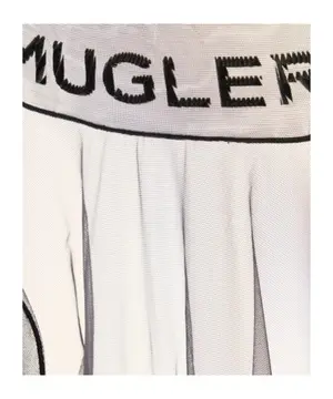 MUGLER Sheer High-neck Long-sleeve Romper
