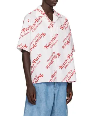 Kenzo Monogram Printed Buttoned Shirt - White