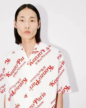 Kenzo Monogram Printed Buttoned Shirt - White
