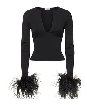 16Arlington Long Sleeve Feather Top