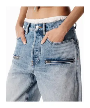 Alexander Wang Logo-patch Zip-detailed Jeans