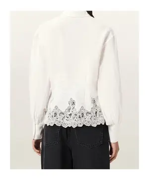 ALLSAINTS Carol Long Sleeve Lace Trim Shirt