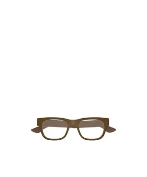 Alexander McQueen Square Frame Glasses - Brown