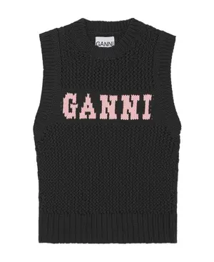 GANNI Cotton Rope Knit Vest