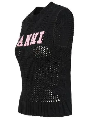 GANNI Cotton Rope Knit Vest