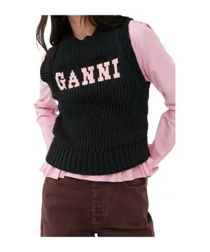 GANNI Cotton Rope Knit Vest