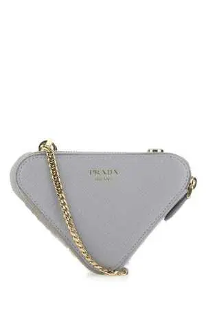 Prada Shearling And Saffiano Leather Mini-pouch
