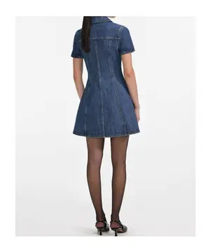 SELF-PORTRAIT Button-fastening Denim Mini Dress