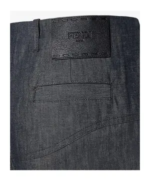 Fendi Light Chambray Double Pleated Shorts