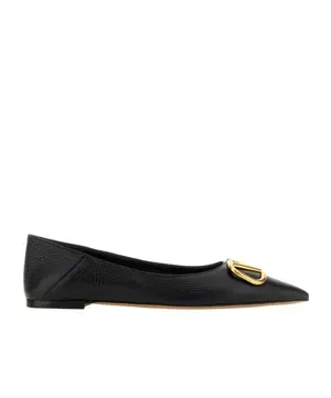 Valentino Garavani Vlogo Pointed Toe Ballerina Flats