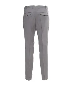 PT TORINO Straight-leg Trousers With Turn-up Hem - Gray