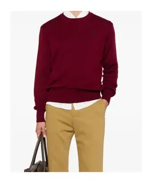 Ami Crew Neck Logo Sweater - Red