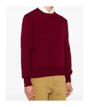 Ami Crew Neck Logo Sweater - Red