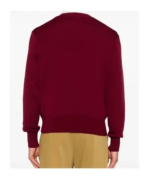 Ami Crew Neck Logo Sweater - Red
