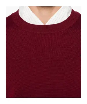 Ami Crew Neck Logo Sweater - Red