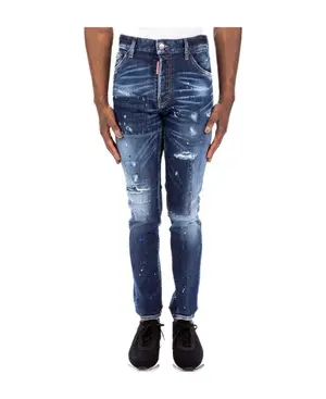 Dsquared2 Mid-rise Distressed Skinny Jeans - Blue