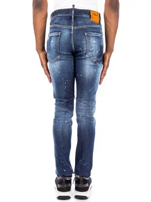 Dsquared2 Mid-rise Distressed Skinny Jeans - Blue