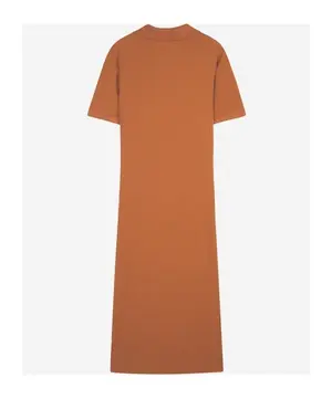 Maison Kitsuné Ribbed Knit Polo Midi Dress