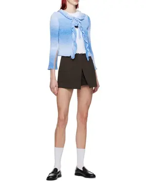 MSGM Logo Embroidered Layered Shorts